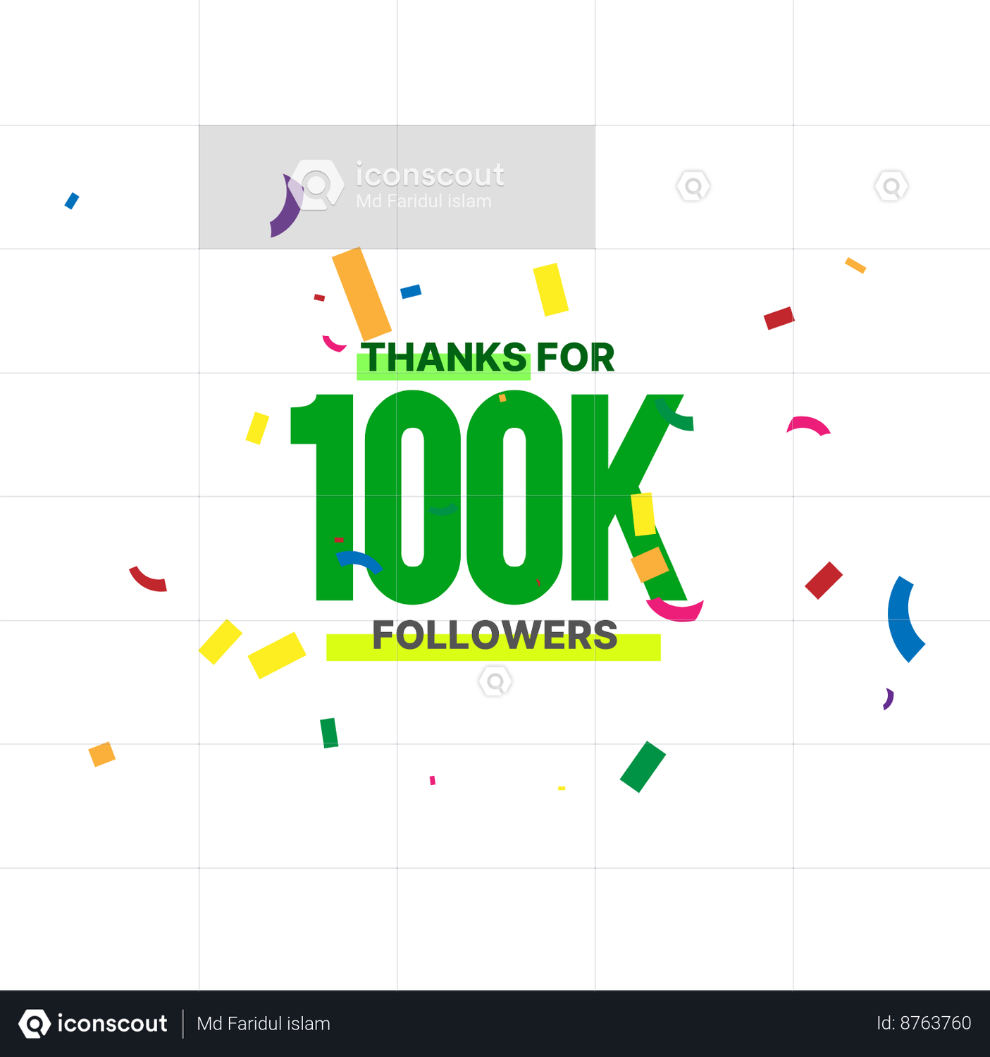 100k Followers Animation by Md Faridul islam | LottieFiles