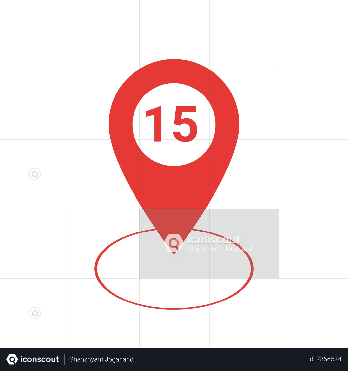 15 Number Location Pin Animated Icon download in JSON, LOTTIE or MP4 format