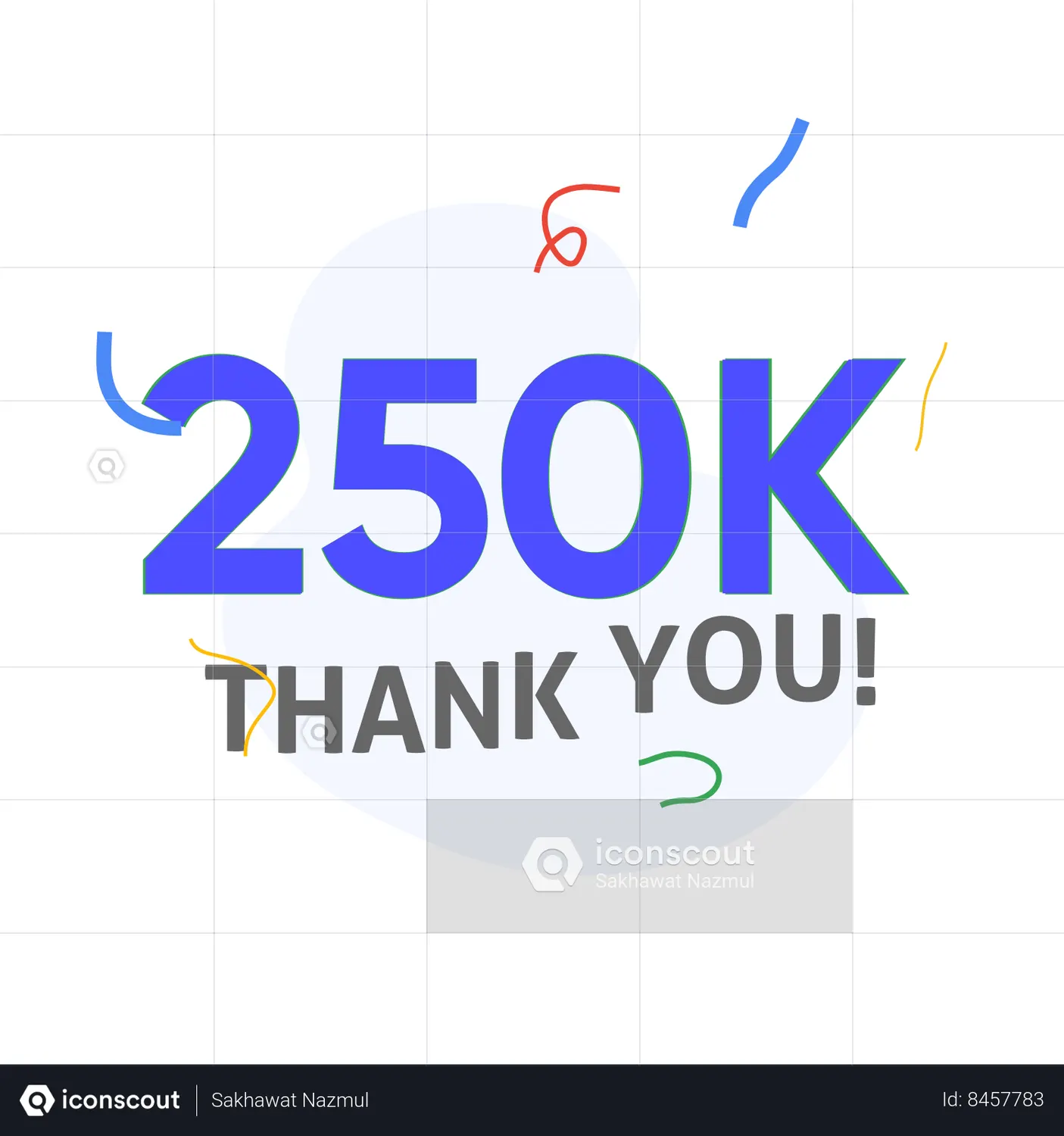 250K thank you Animated Icon download in JSON, LOTTIE or MP4 format