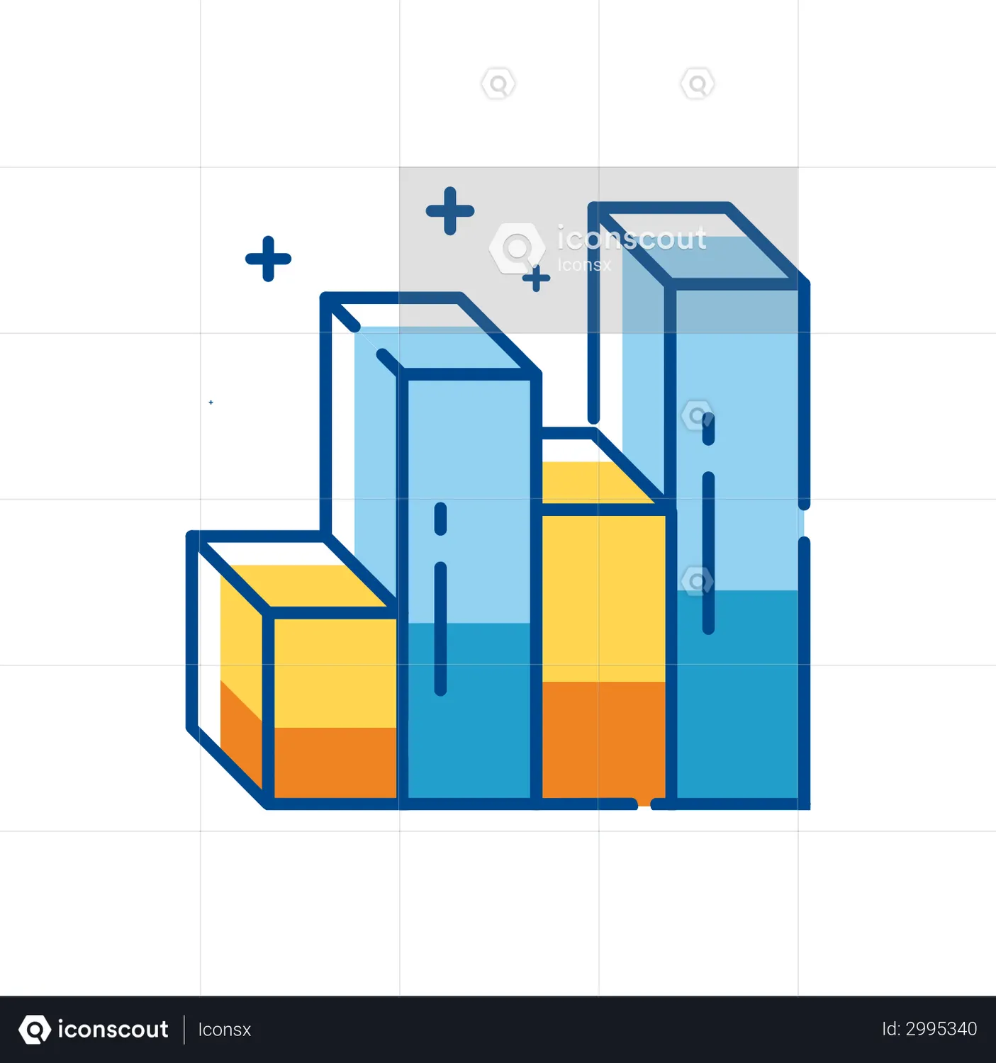 3 D Chart Animated Icon download in JSON, LOTTIE or MP4 format
