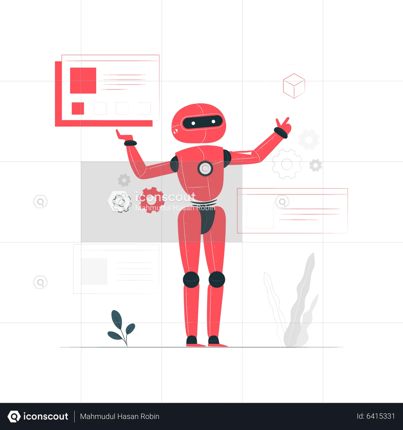 Ai Data Analysis Animated Illustration Download In Json Lottie Or Mp4