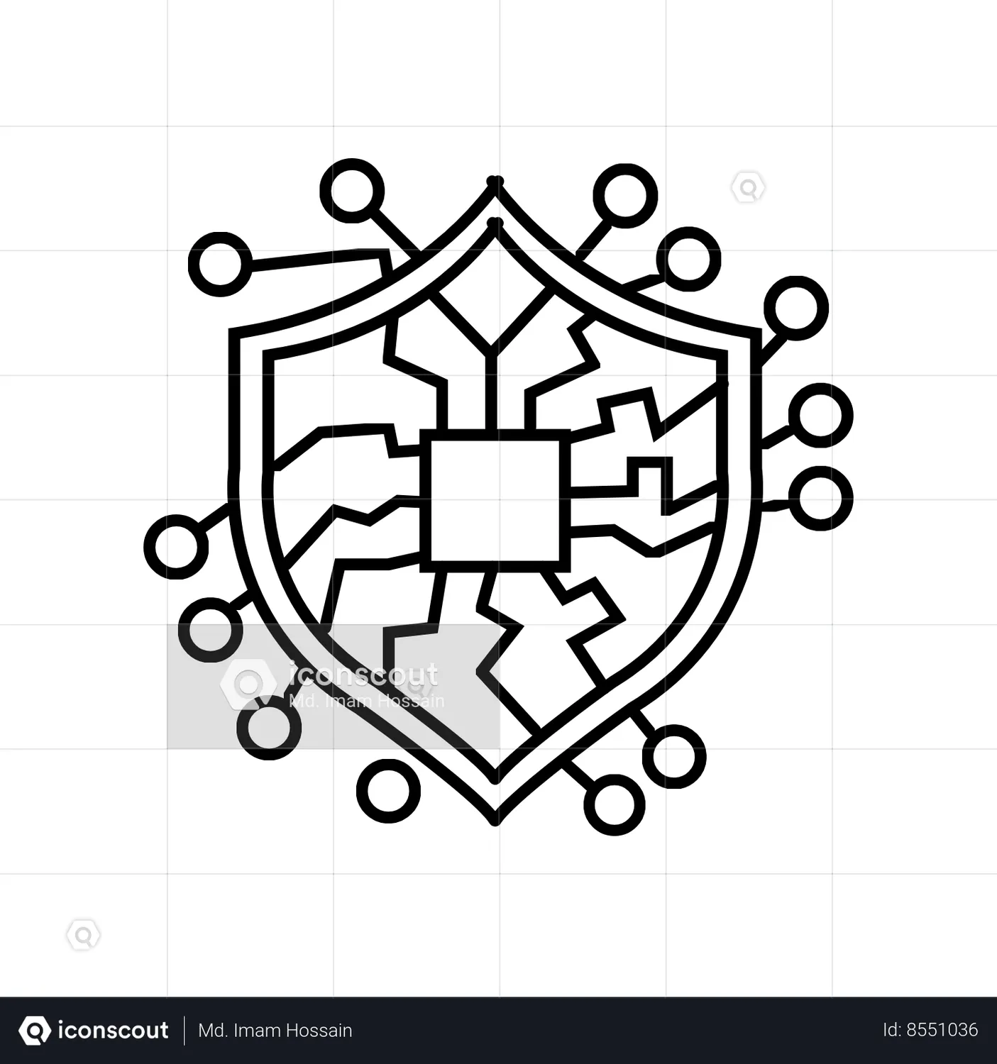 AI Shield Animated Icon download in JSON, LOTTIE or MP4 format