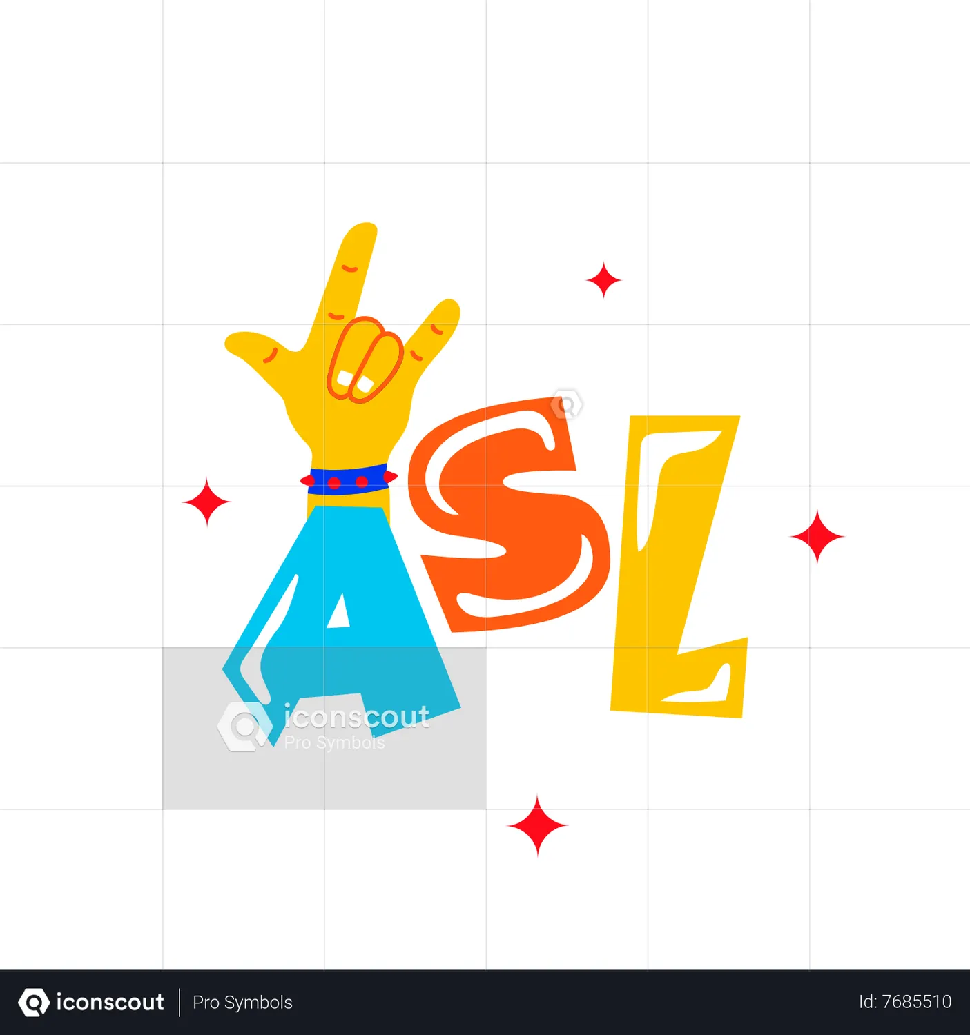 ASL Word Animated Icon download in JSON, LOTTIE or MP4 format