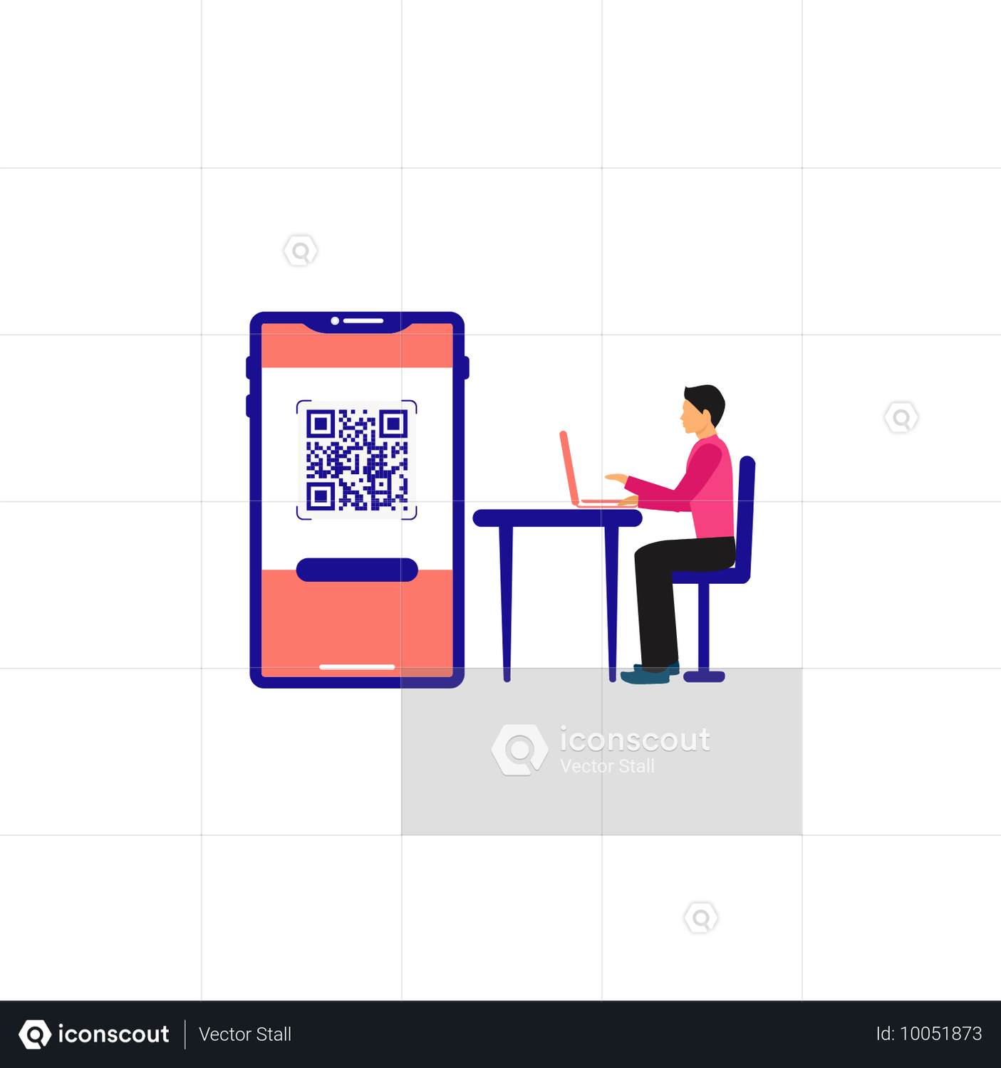 boy is working on qr code scanner Animation by Vector Stall | LottieFiles