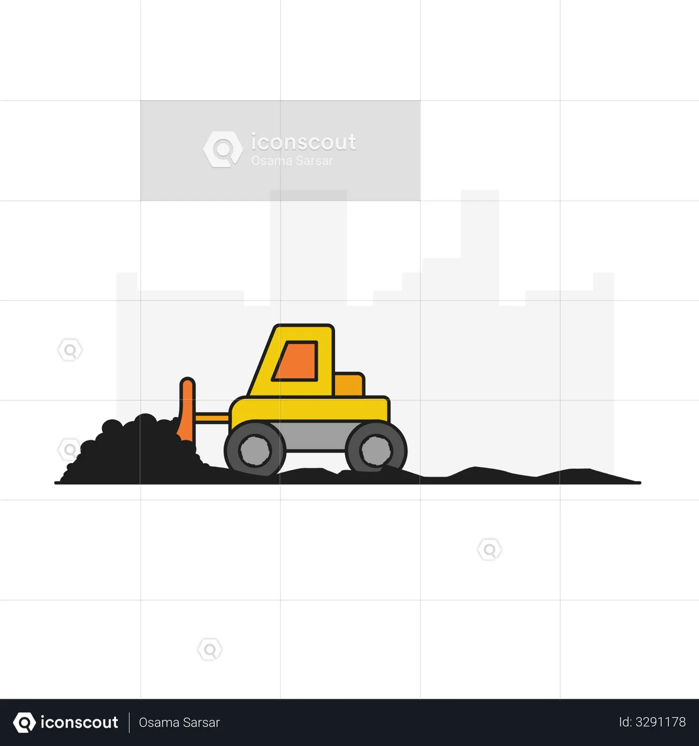 Bulldozer Animated Icon download in JSON, LOTTIE or MP4 format