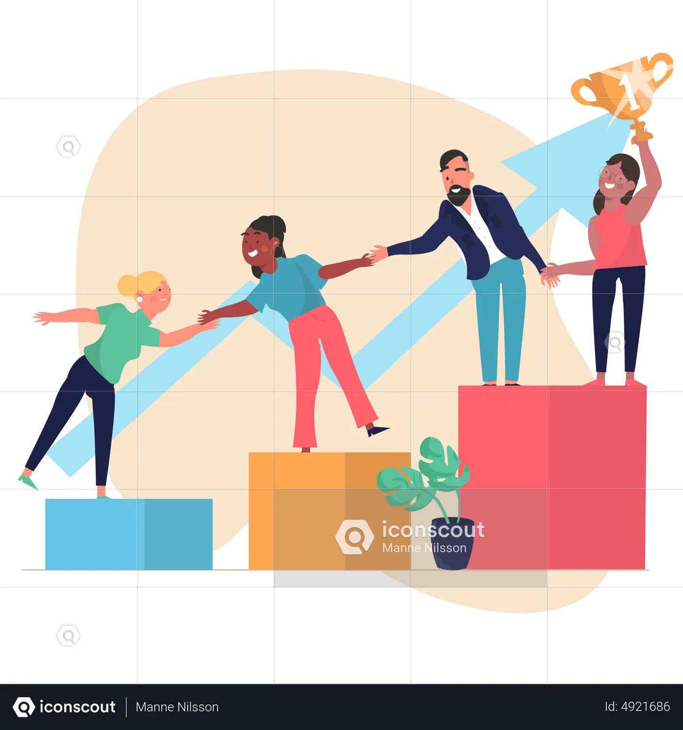 Business Team Victory Graph Animation Free Download People Animations
