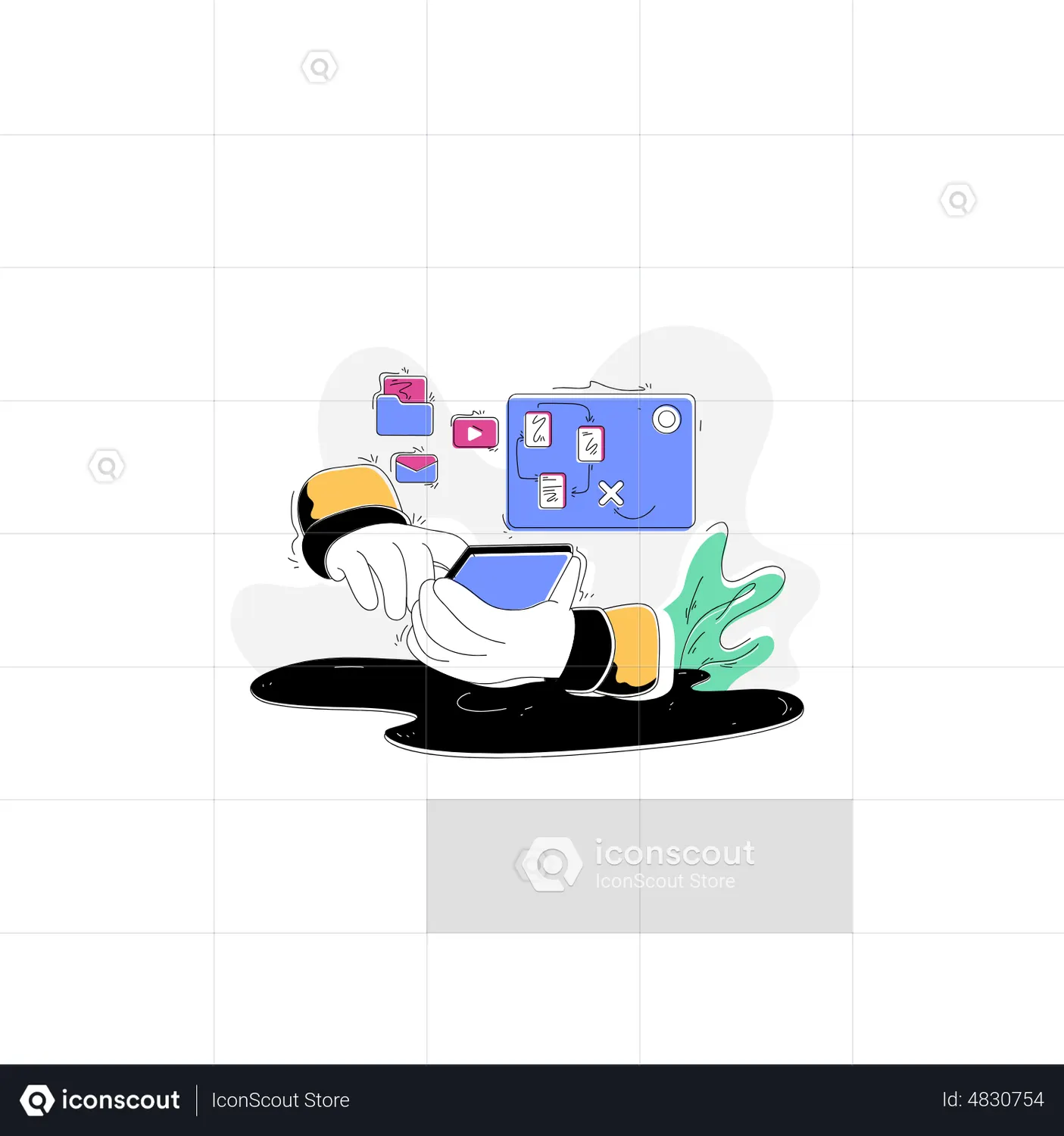 Business Workflow Animated Illustration Download In Json Lottie Or Mp4