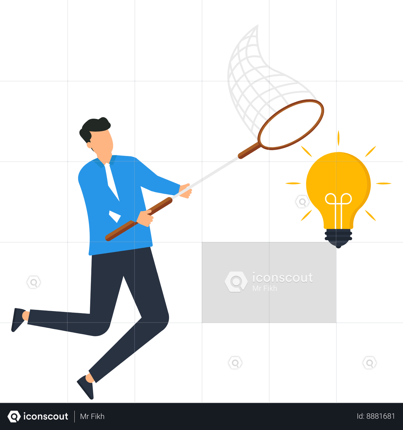 Businessman catching Creative business ideas for business success ...