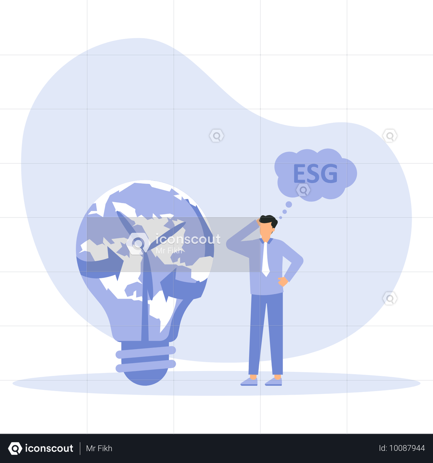 Businesswoman thinking with lightbulb lamp ecology problem ESG ...