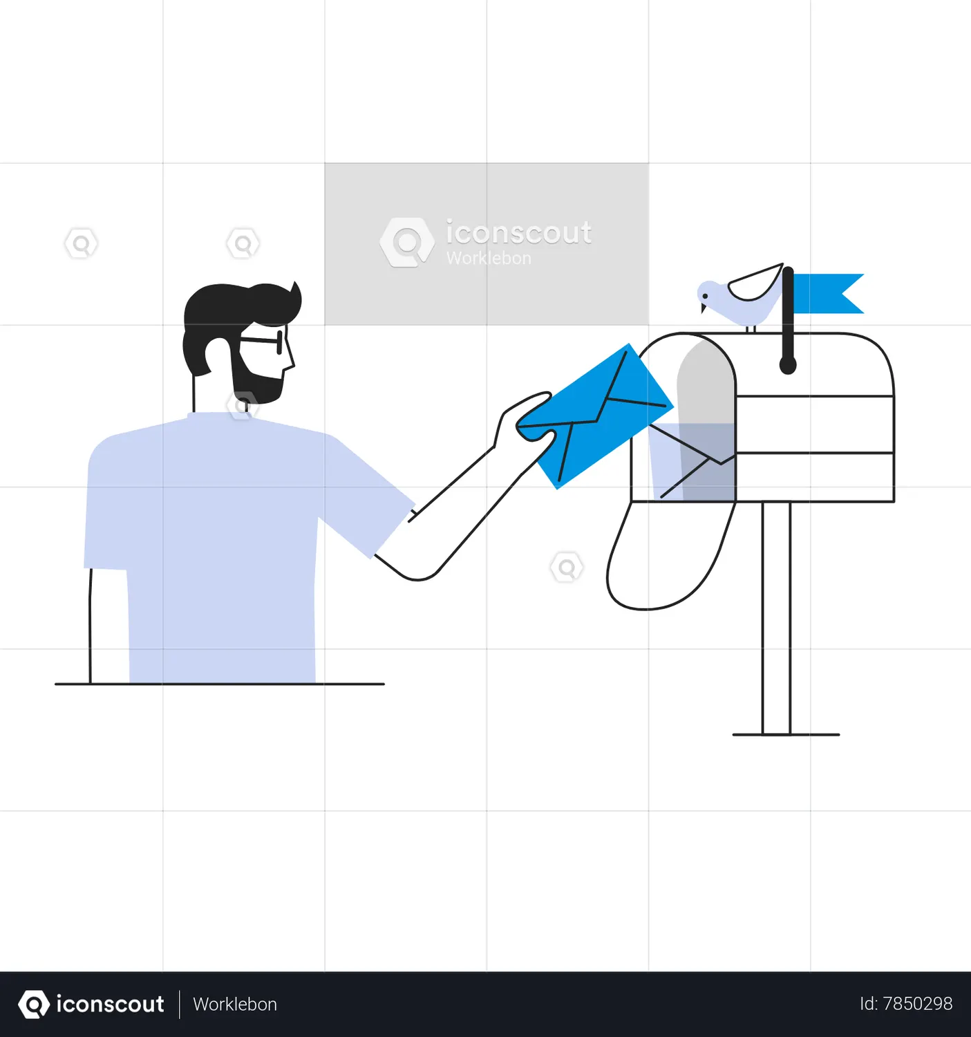 Check Email Animated Illustration download in JSON, LOTTIE or MP4 format