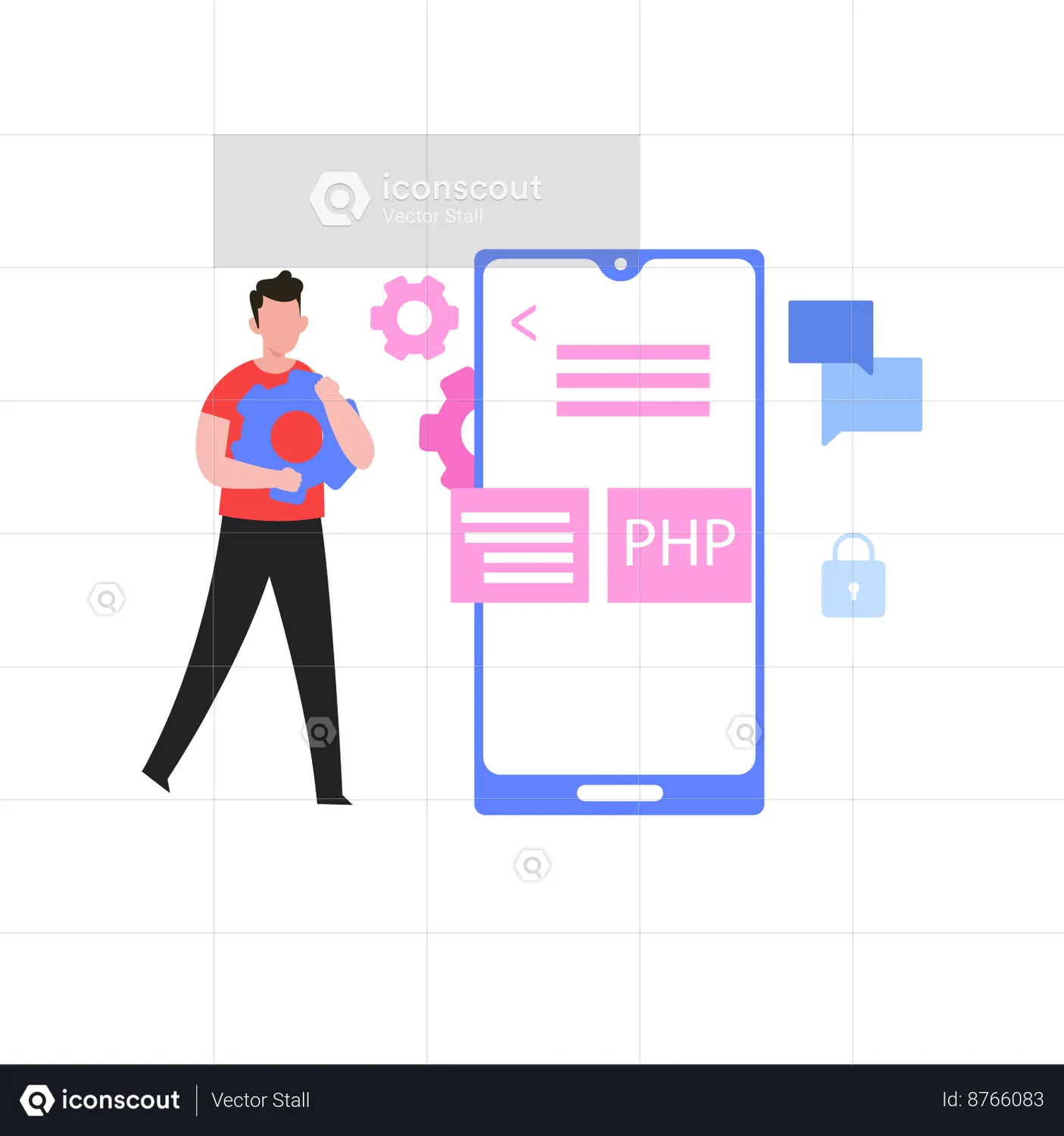 Obtén Chico Haciendo Codificación PHP Animation de por descarga ...
