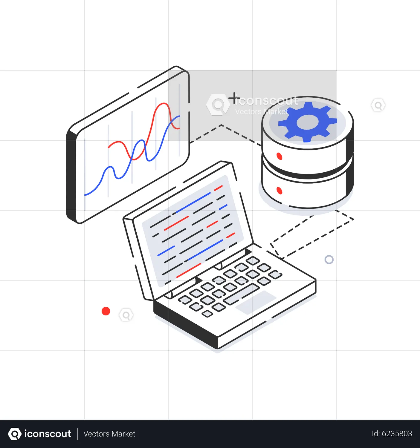 Cloud Database Analytics Animated Illustration download in JSON, LOTTIE ...