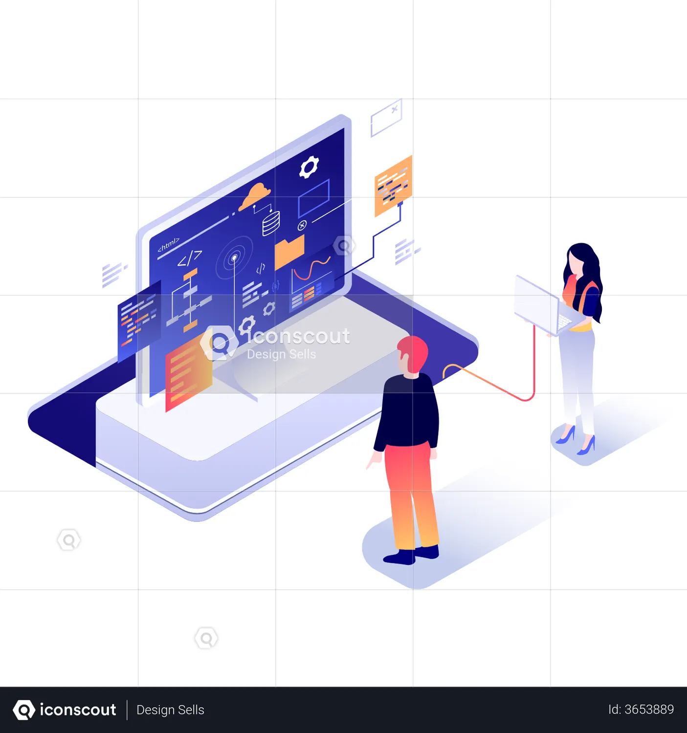 Cloud Programming Animation - Free Download Design & Development ...