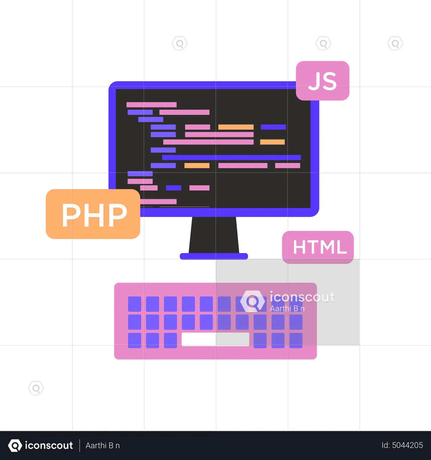 Coding Animated Illustration download in JSON, LOTTIE or MP4 format