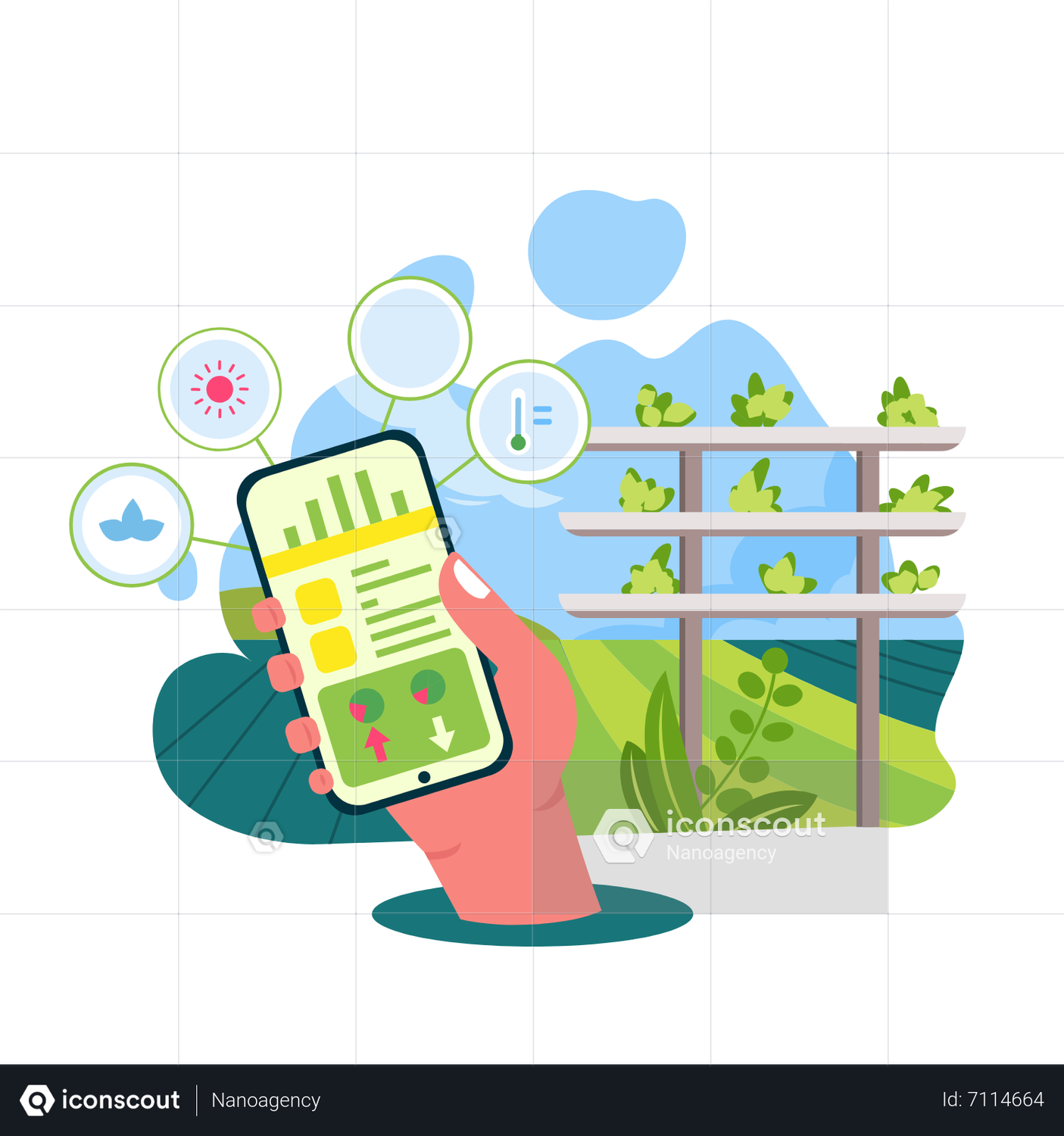 Crop monitoring via mobile device Animation by Nanoagency | LottieFiles