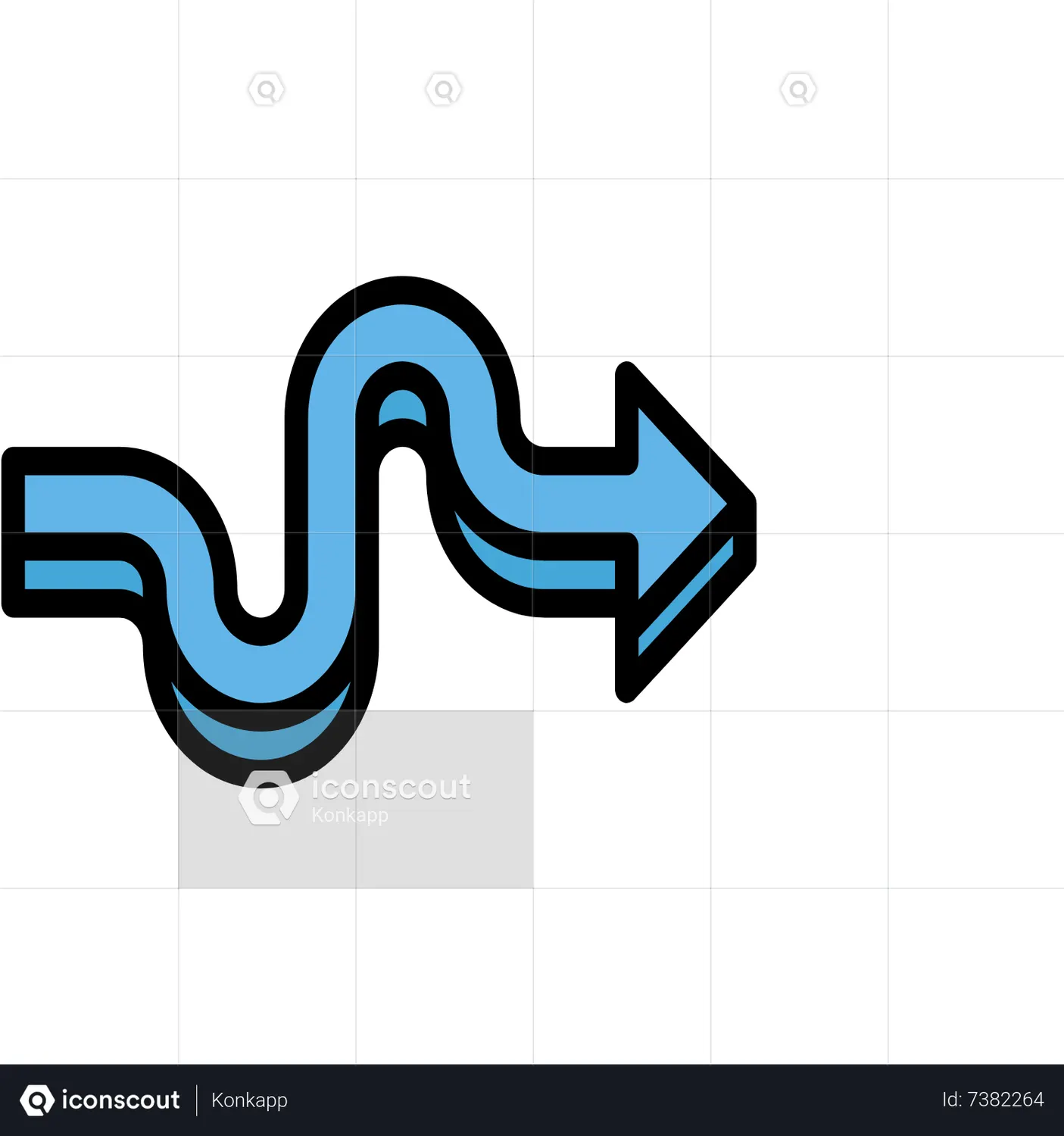 Curly Right Arrow Animated Icon download in JSON, LOTTIE or MP4 format