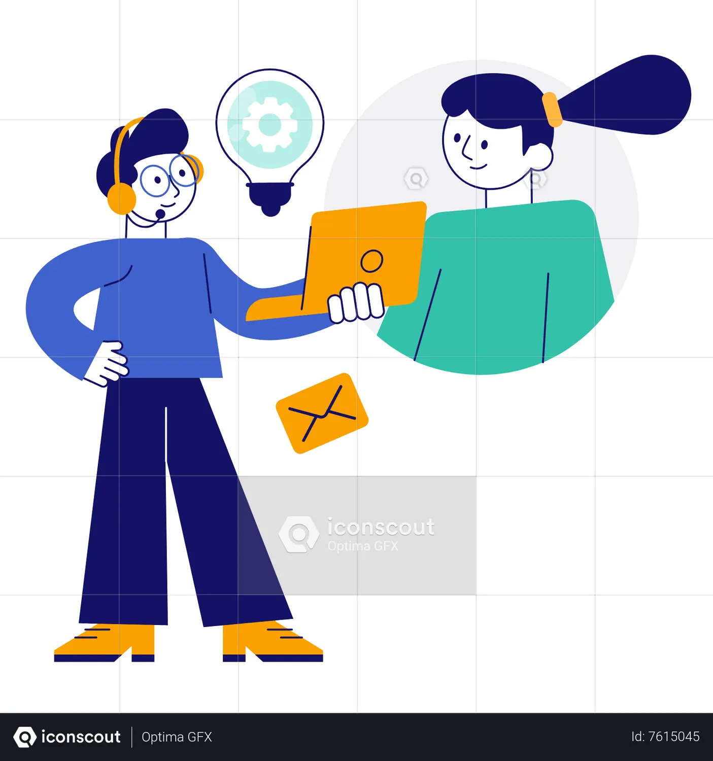 Customer Support Animated Illustration download in JSON, LOTTIE or MP4 ...