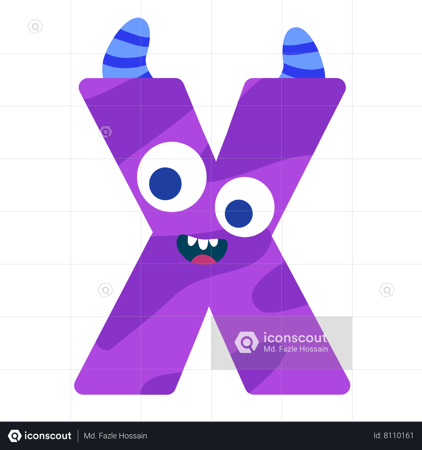 Cute monster alphabet X Animation by Md. Fazle Hossain | LottieFiles