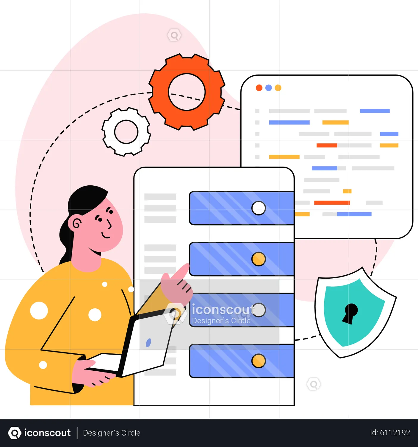 Cybersecurity Developer Animated Illustration Download In Json Lottie