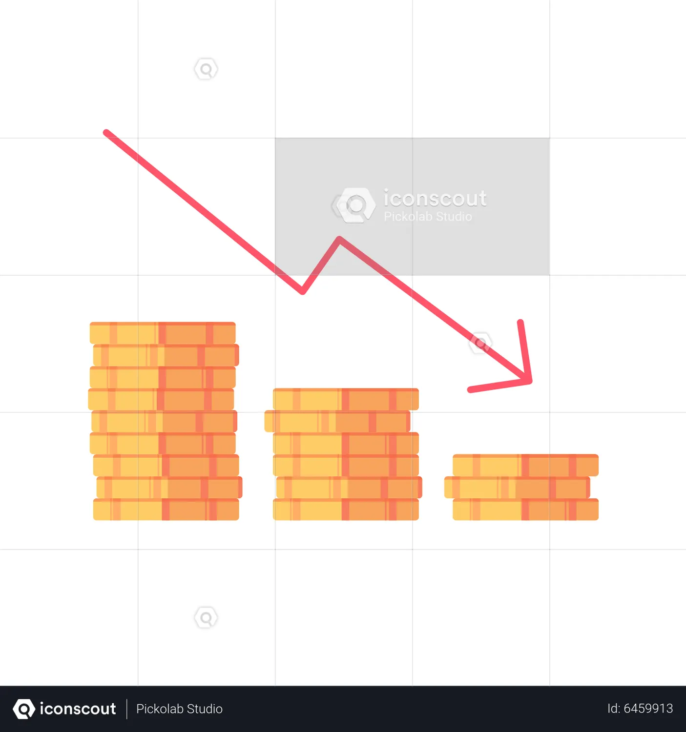 Decrease Graph Animated Icon download in JSON, LOTTIE or MP4 format