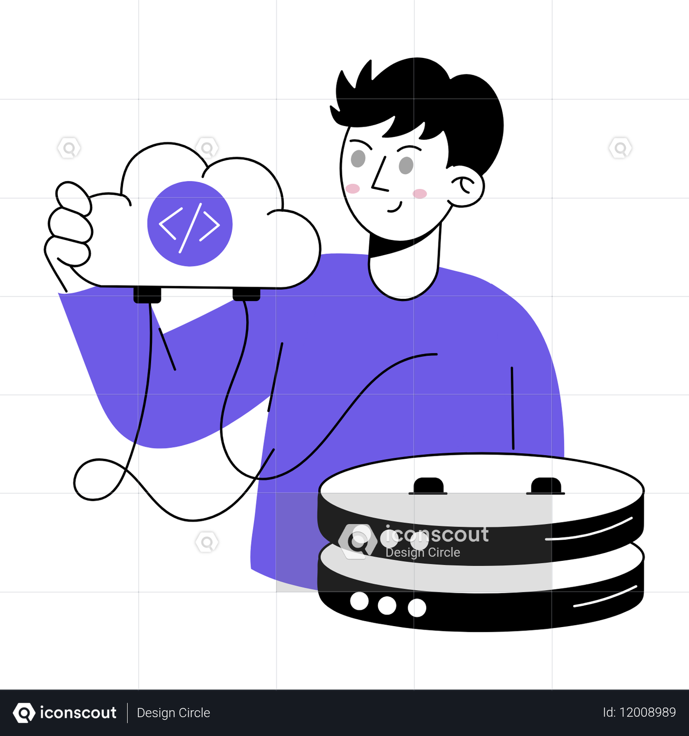 Developer Working On Cloud Coding Animation By Design Circle Lottiefiles