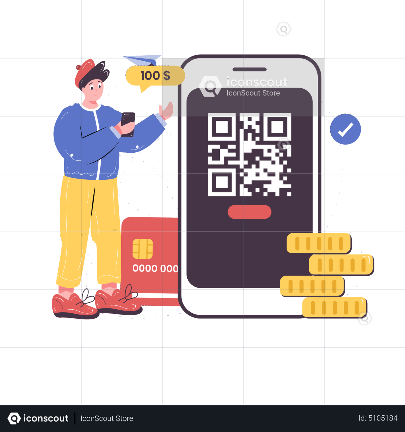 Easy payment via QR code scanning Animation by IconScout Store ...