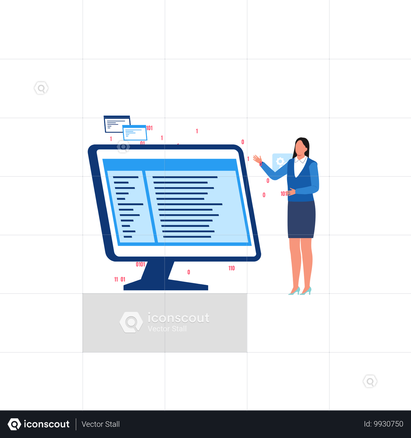 El programador está escribiendo líneas de codificación Animation by Vector Stall | LottieFiles