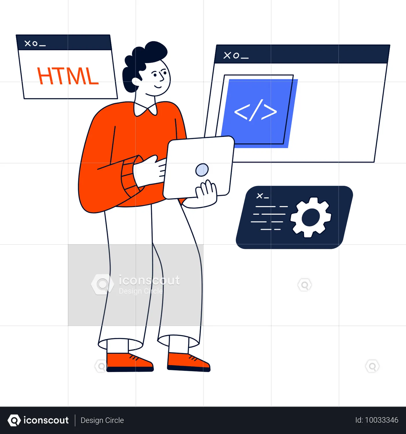Employee Doing Application Coding Animation - Free Download Science ...
