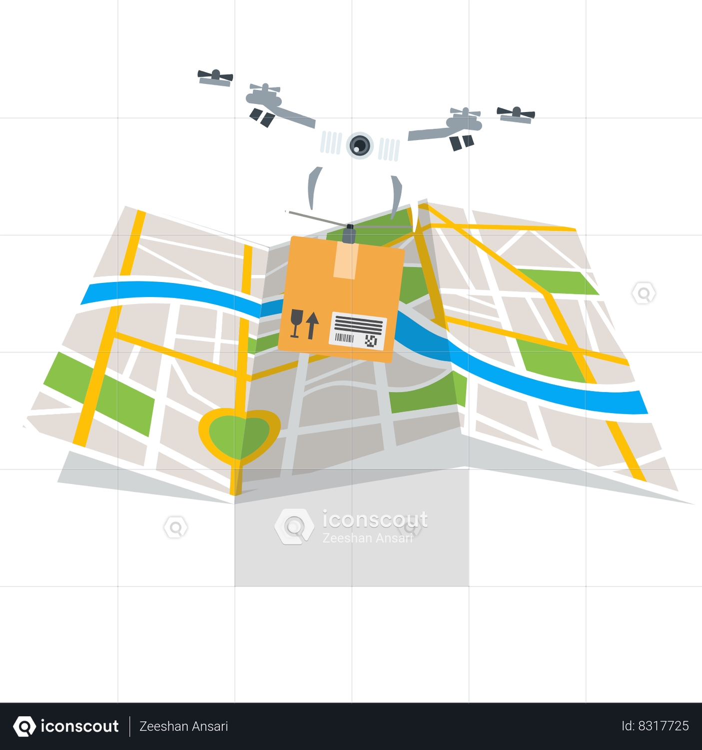 Entrega de mapas con drones Animation by Zeeshan Ansari | LottieFiles