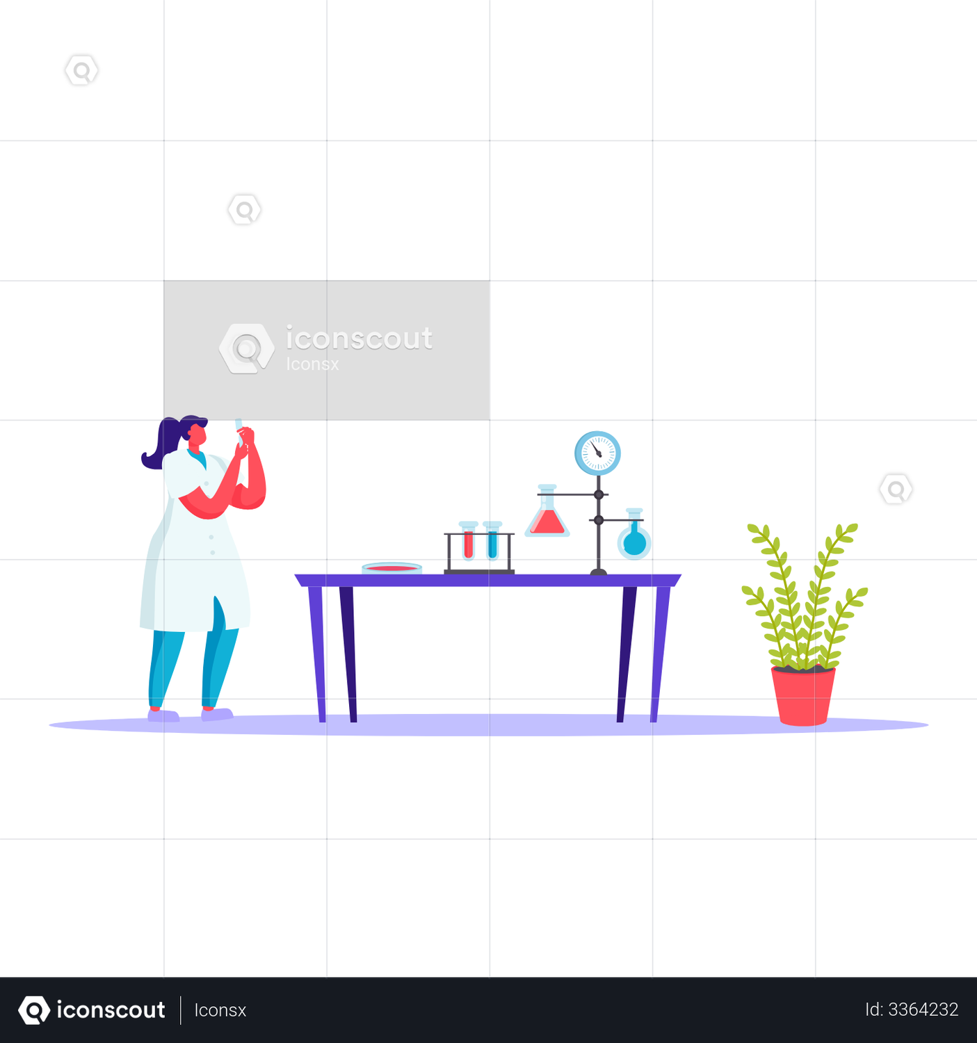 Female lab technician experiment on chemical Animation by Iconsx ...