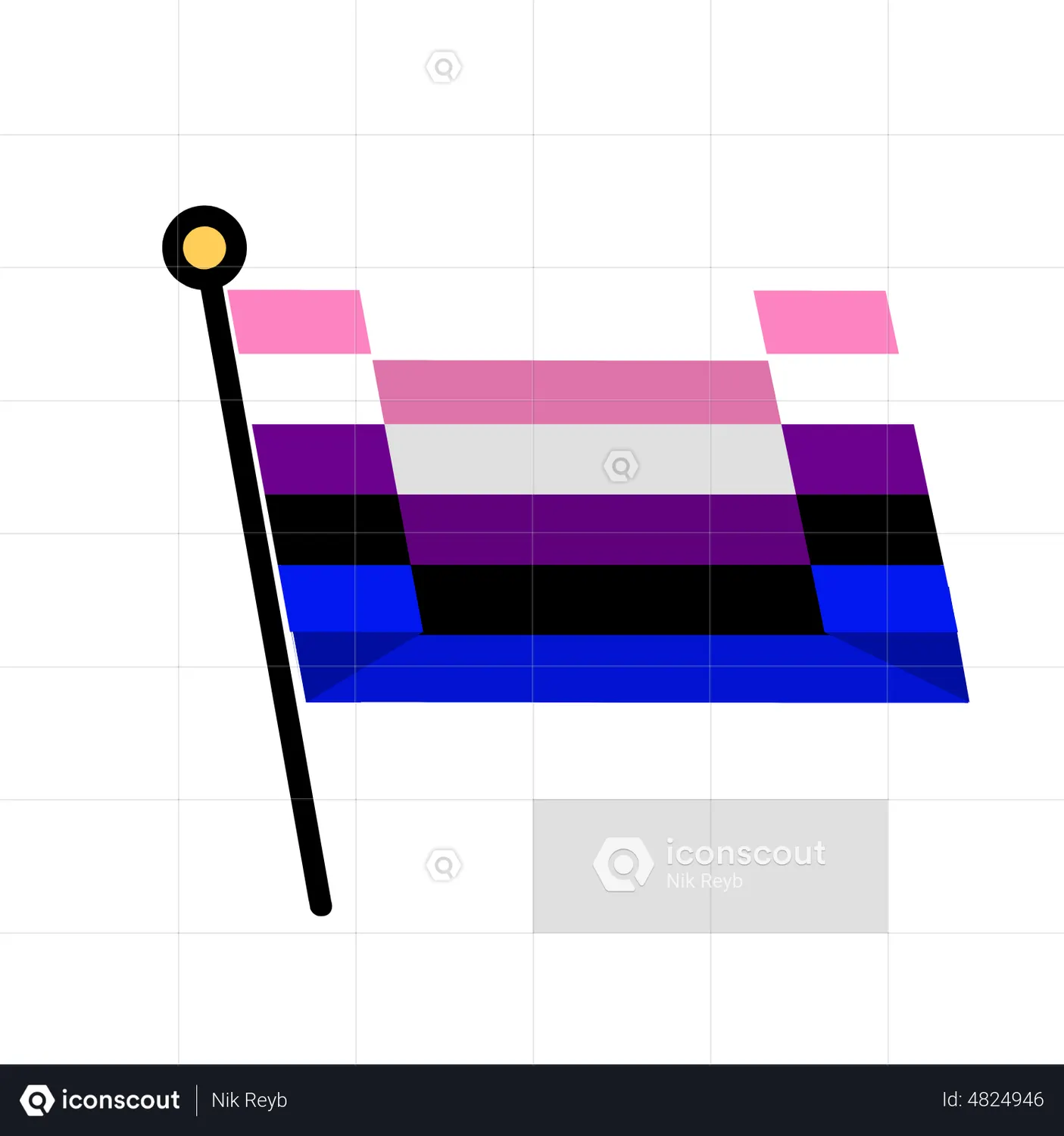 Flag Gender Fluid Flag Animated Icon Download In Json Lottie Or Mp4 Format