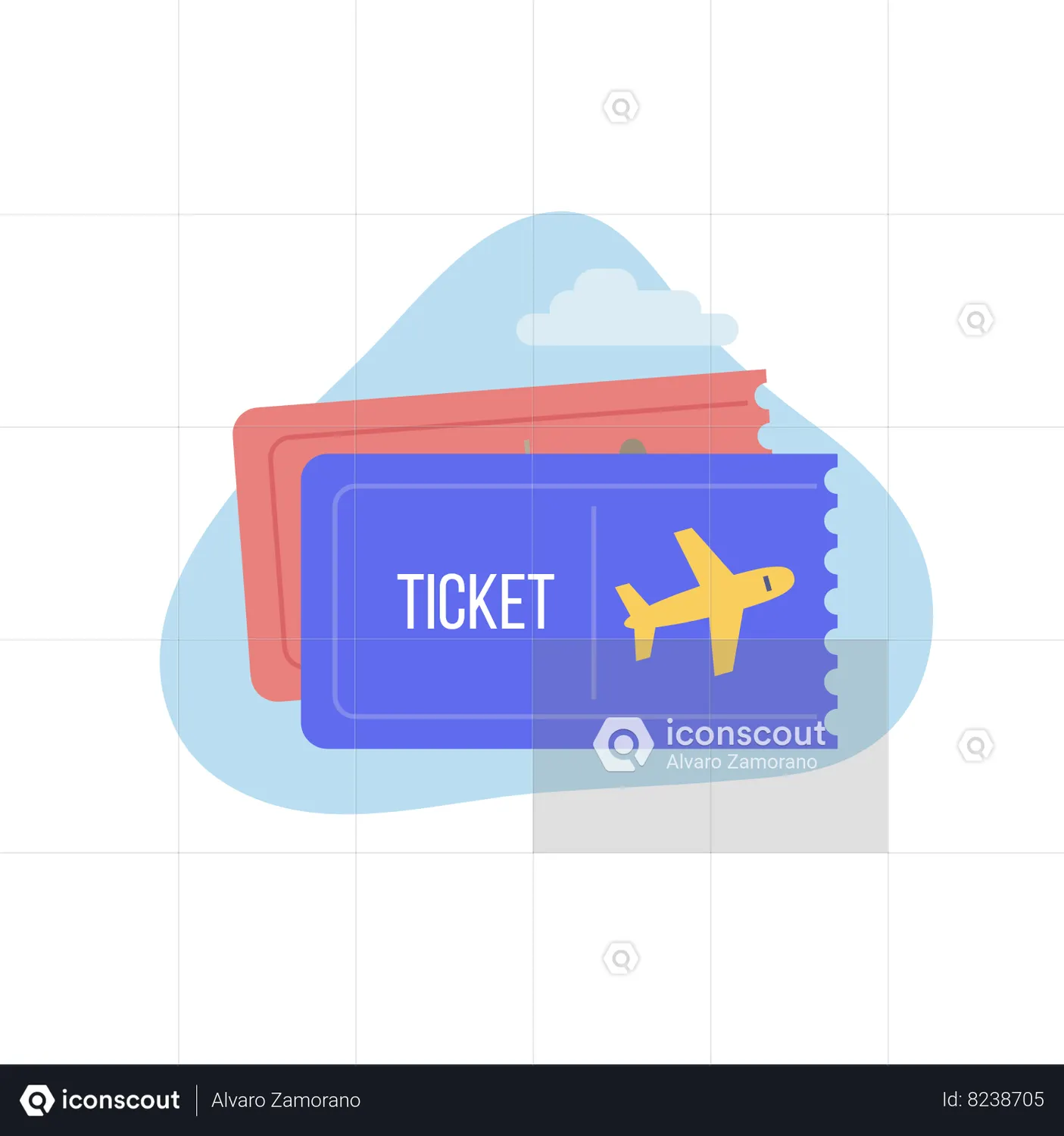 Flight Ticket Animated Icon Download In Json Lottie Or Mp4 Format