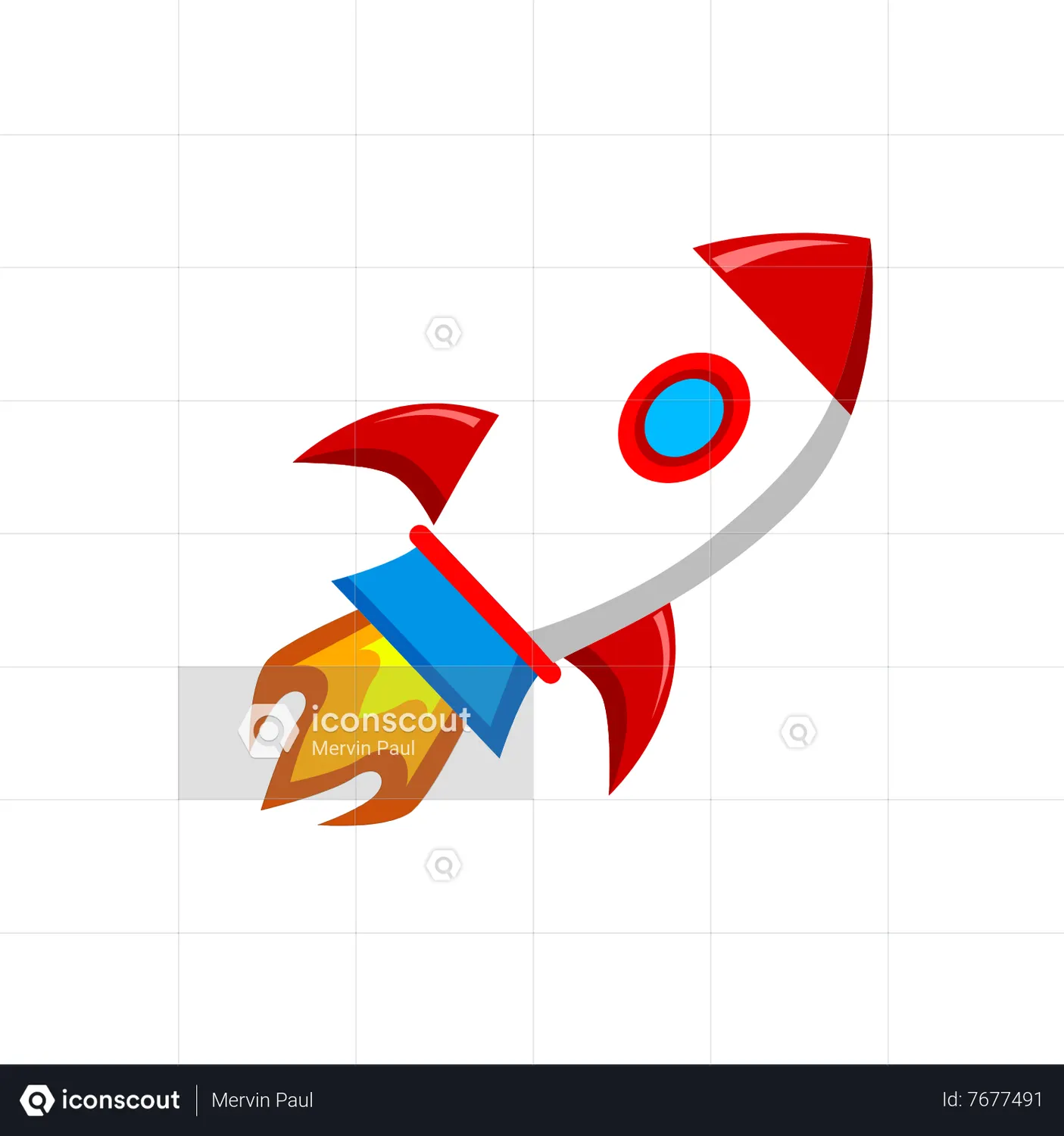 Flying Rocket Animated Icon download in JSON, LOTTIE or MP4 format