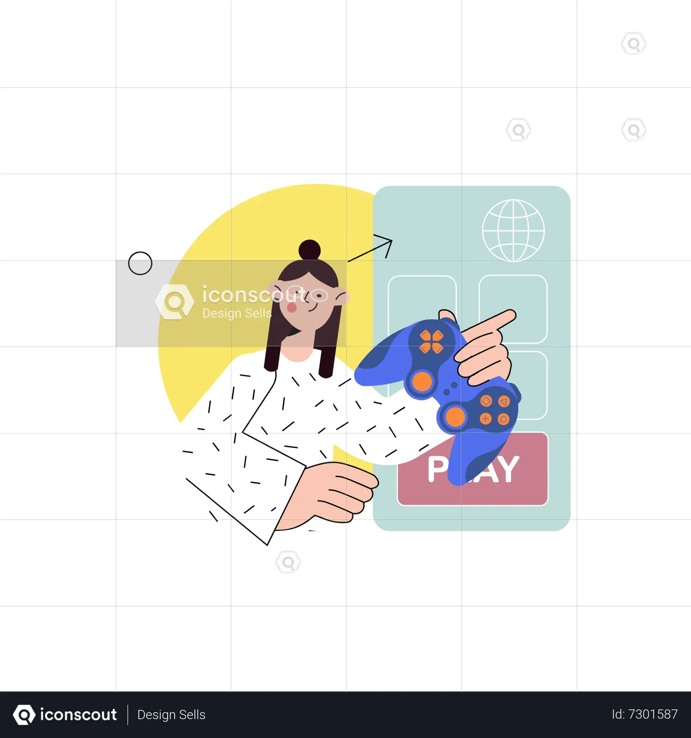 Game Controller Animated Illustration Download In Json Lottie Or Mp4