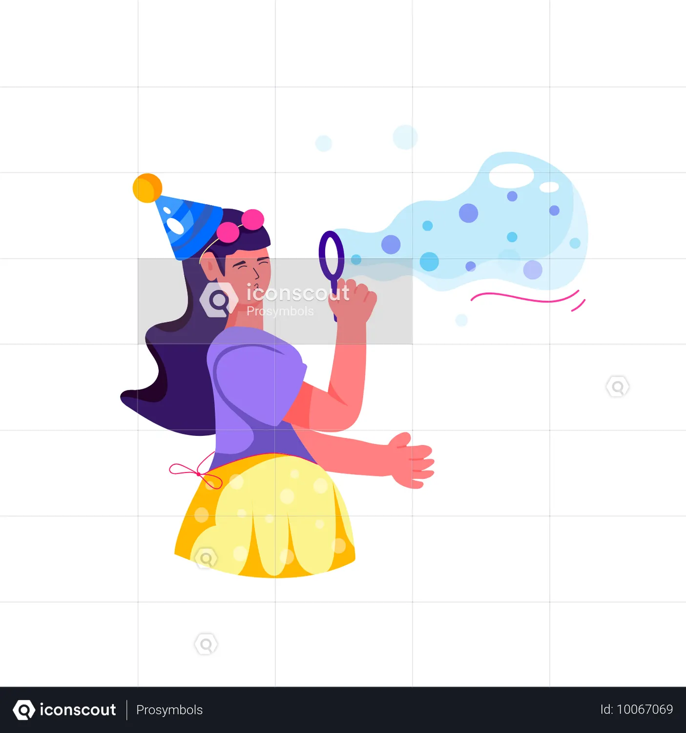 Girl Blowing Bubbles Animation - Free Download Entertainment Animations | IconScout