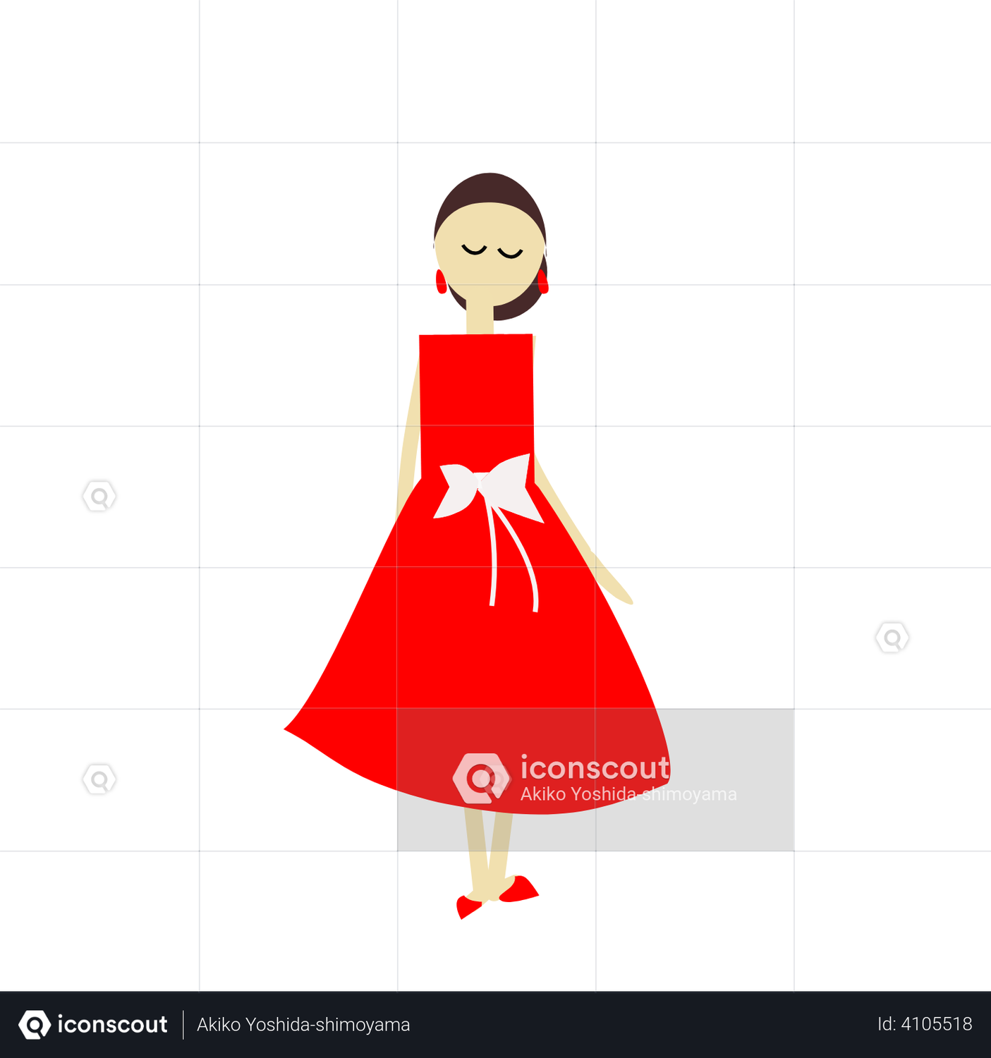 Girl in red dress Animation von Akiko Yoshida-shimoyama | LottieFiles