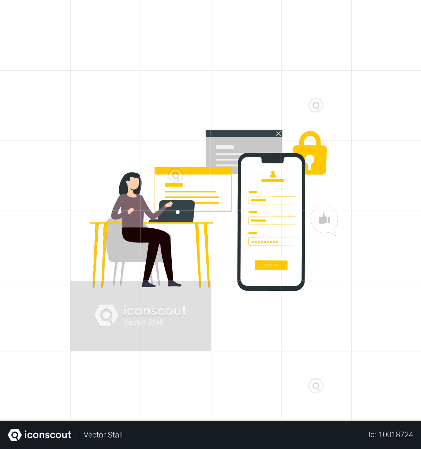Girl is filling user profile Animation by Vector Stall | LottieFiles