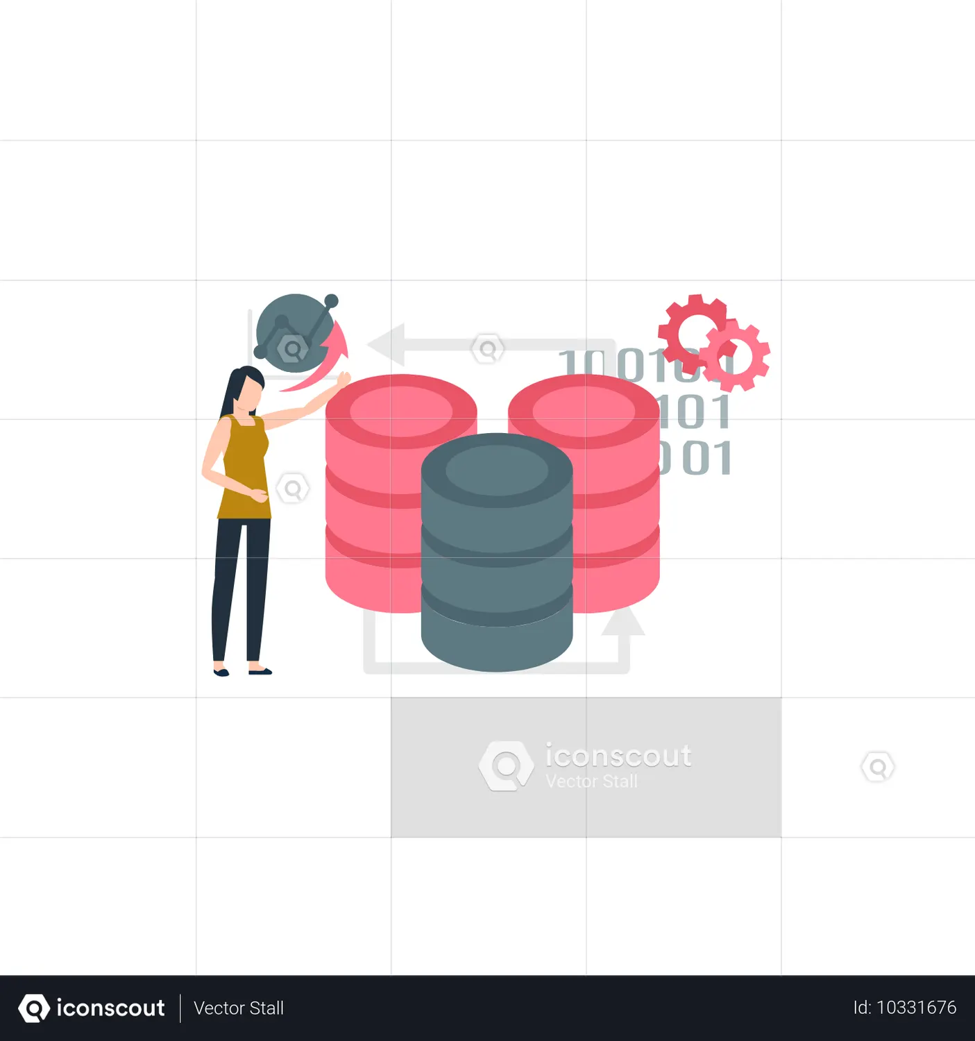 Girl Is Showing The Database Servers Animation - Free Download Network ...