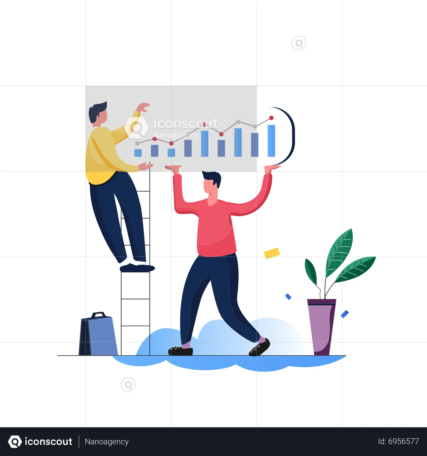 Graph Analysis Animated Illustration Download In Json Lottie Or Mp4 Format