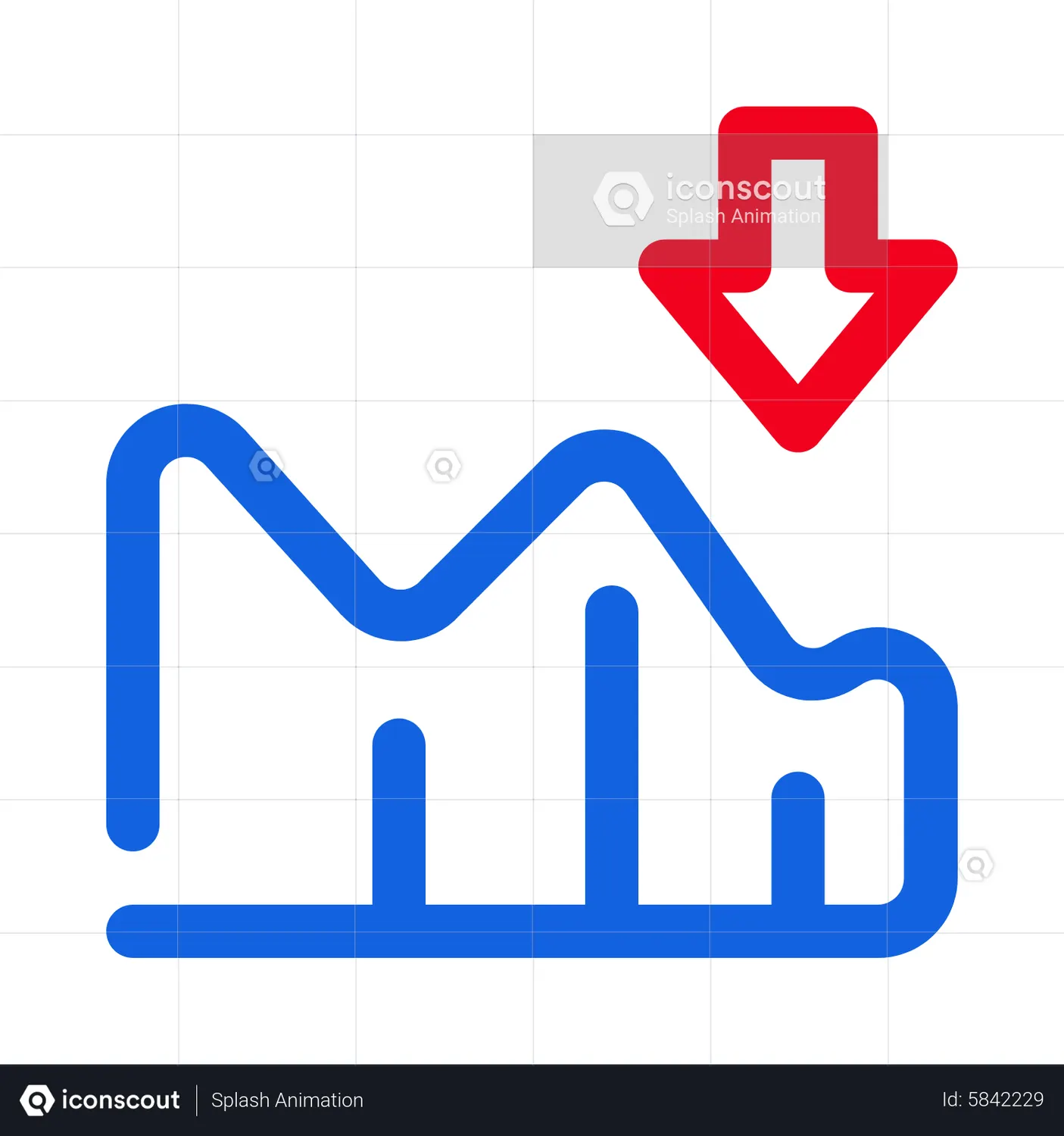 Graph Downward Curve Animated Icon - Free Download Business Animated ...