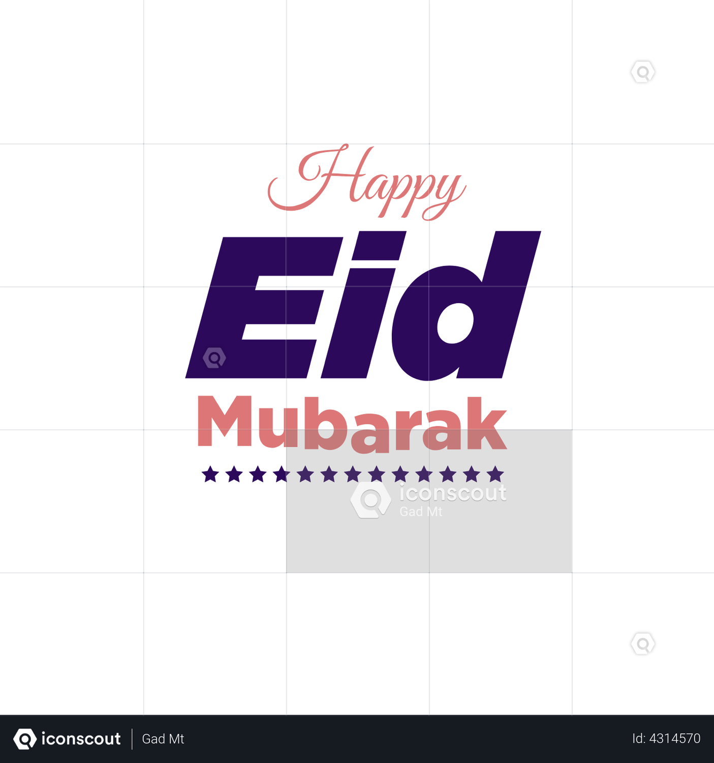Happy Eid Mubarak with stars Animation by Gad Mt | LottieFiles