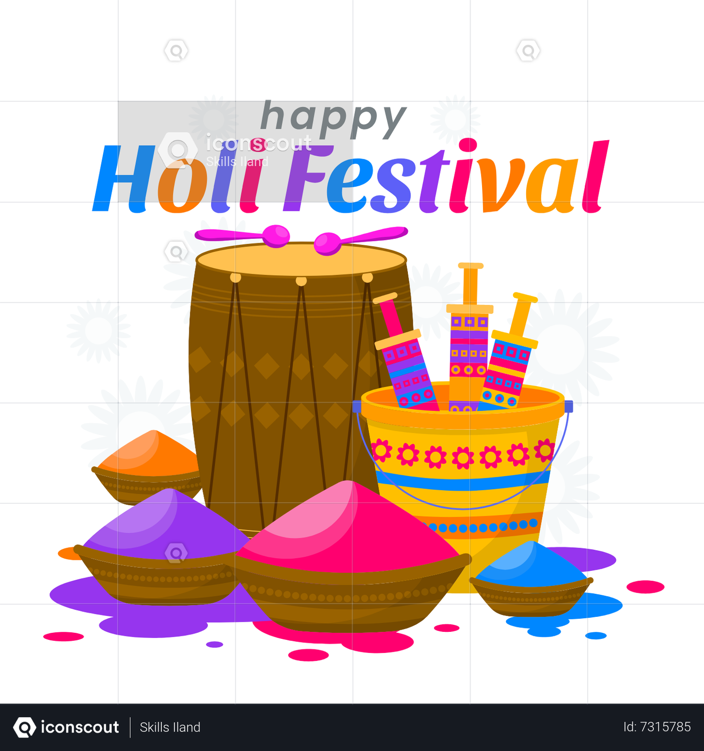 Happy Holi Animation by Skills Iland | LottieFiles