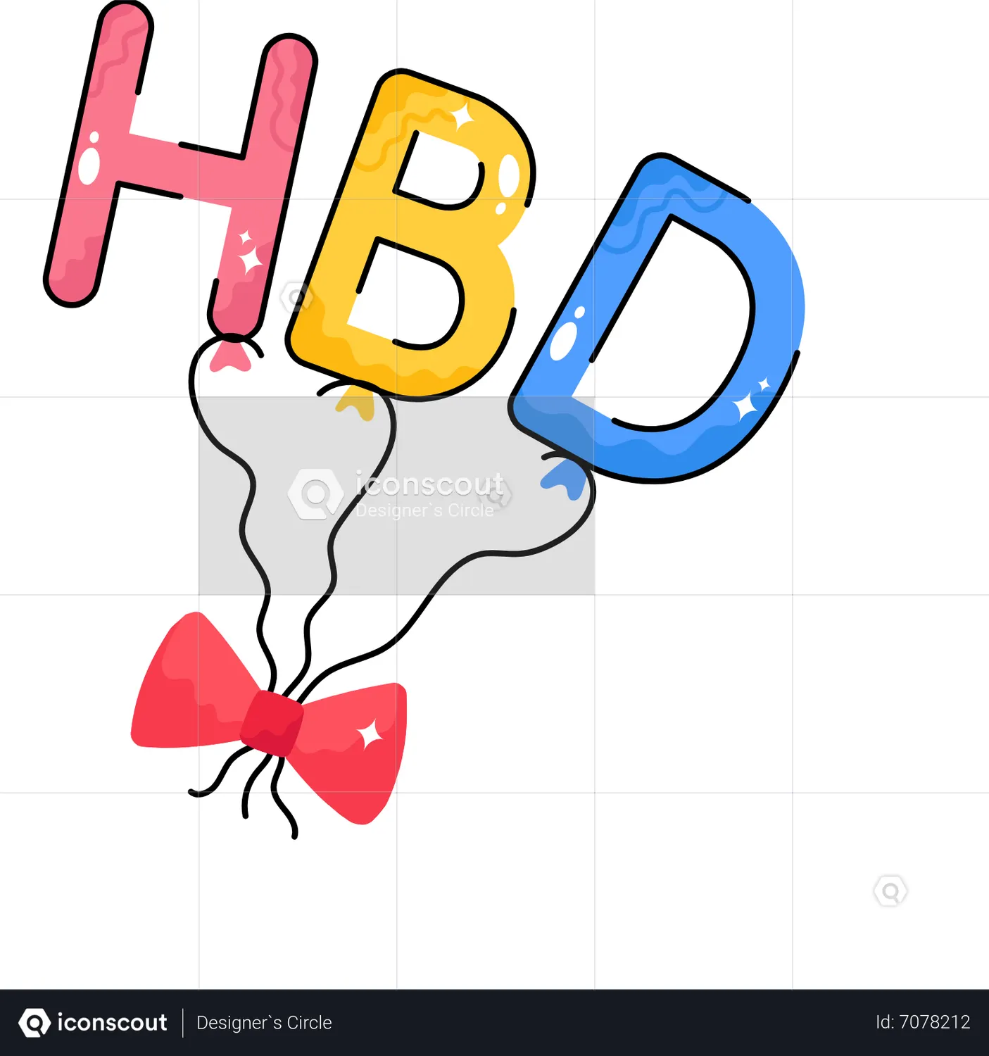 Hbd Happy Birthday Animated Icon download in JSON, LOTTIE or MP4 format