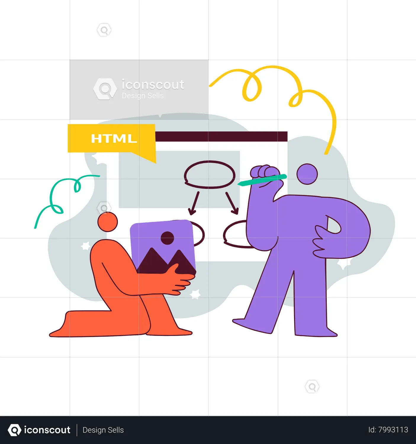 HTML code Animated Illustration download in JSON, LOTTIE or MP4 format