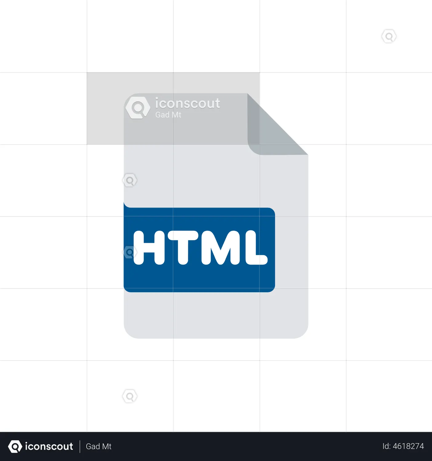 HTML File Extension Animated Icon download in JSON, LOTTIE or MP4 format