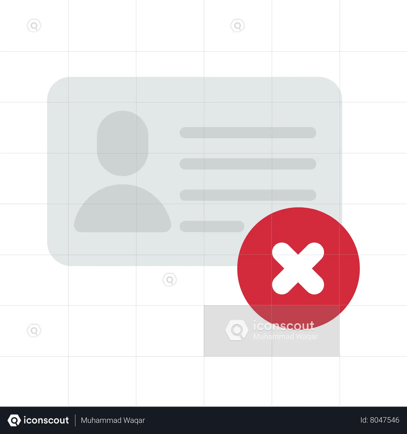 Id Verification Failed Animated Icon Download In Json Lottie Or Mp4 Format