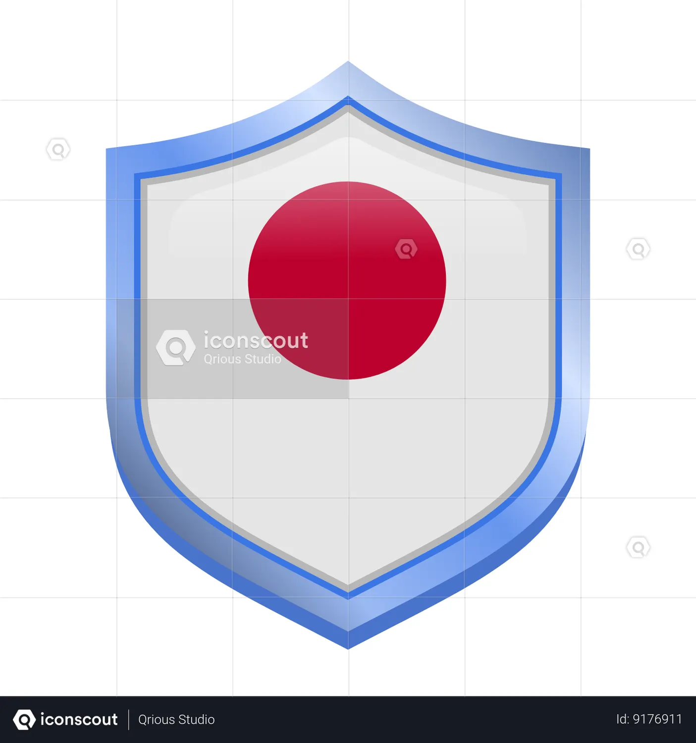 Japan Flag Shield Flag Animated Icon download in JSON, LOTTIE or MP4 format