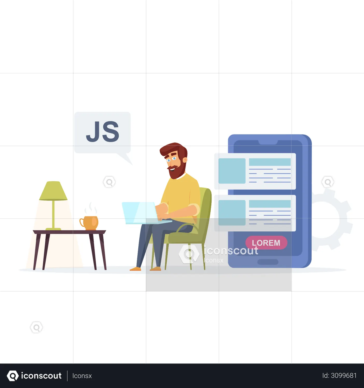 Java developer Animated Icon download in JSON, LOTTIE or MP4 format
