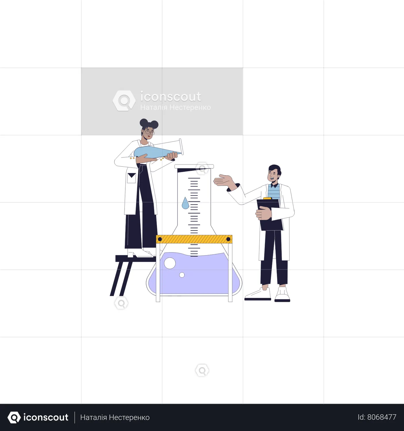 Lab Technicians Conducting Chemical Experiment Animation - Free ...