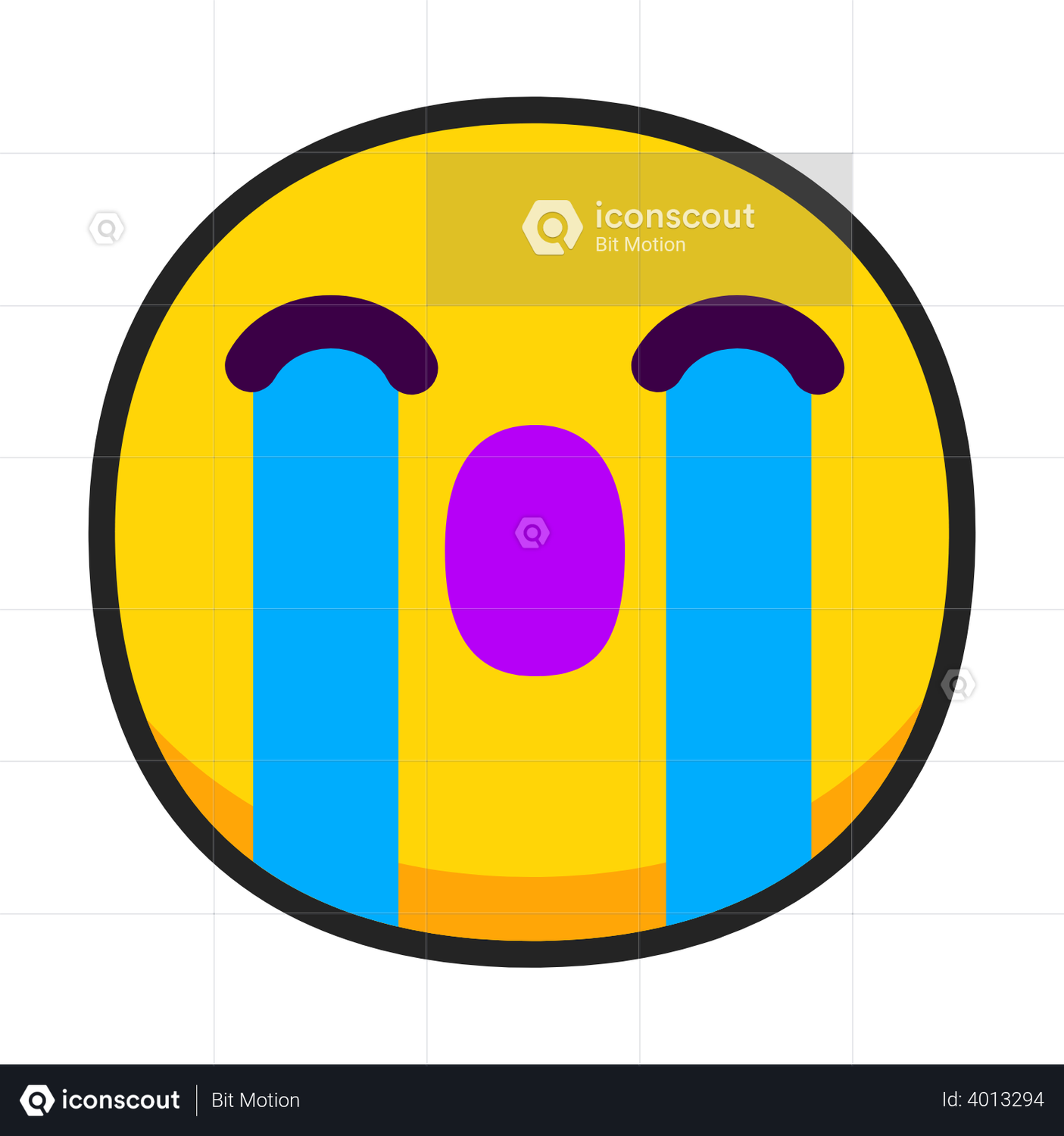 Loudly Crying Face Emoji Animation by Bit Motion | LottieFiles